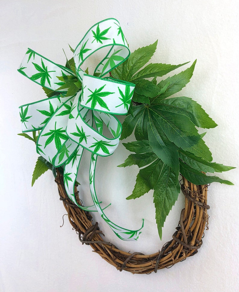 Small Artificial Weed Marijuana 420 Wreath Front Door or - Etsy