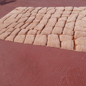 Pink Rug With Terracotta Hollow Design Moroccan Handmade Wool Rug ...