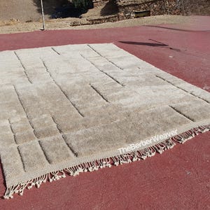 Natural Beige Rug, Handmade Rug ,beige Color ,moroccan Rug, Wool Rug ...
