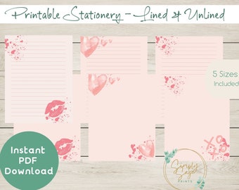 PRINTABLE Stationery Instant PDF Download Sea Life Pen Pals Note Paper ...