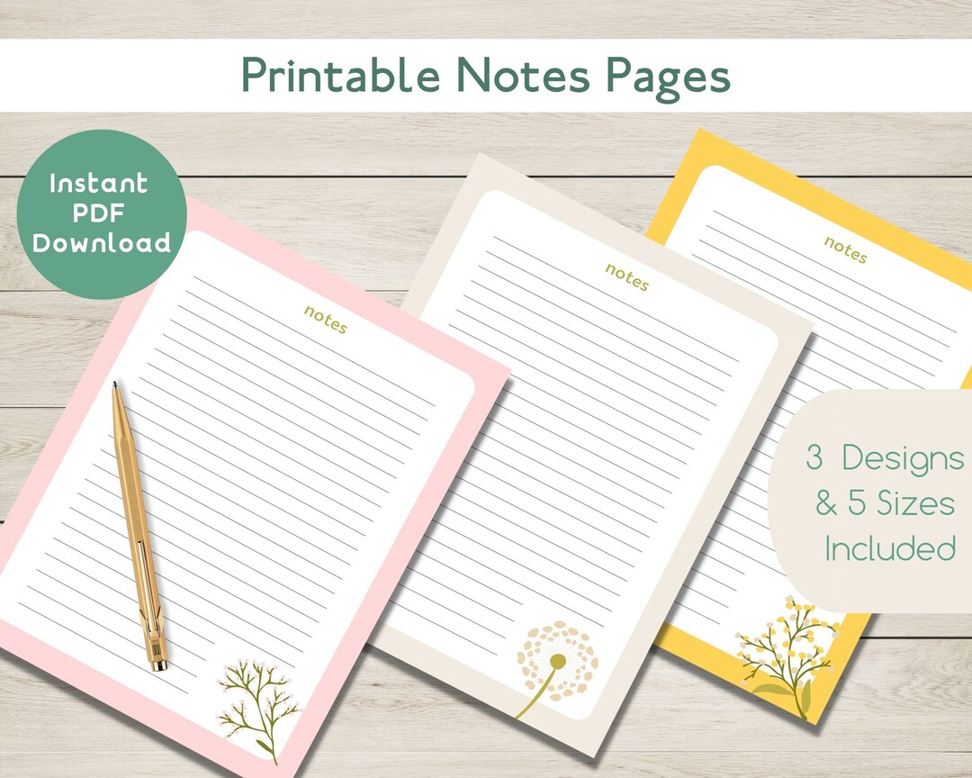 Spring Floral Notes Pages: Printable To-do List (PDF Download) - Etsy