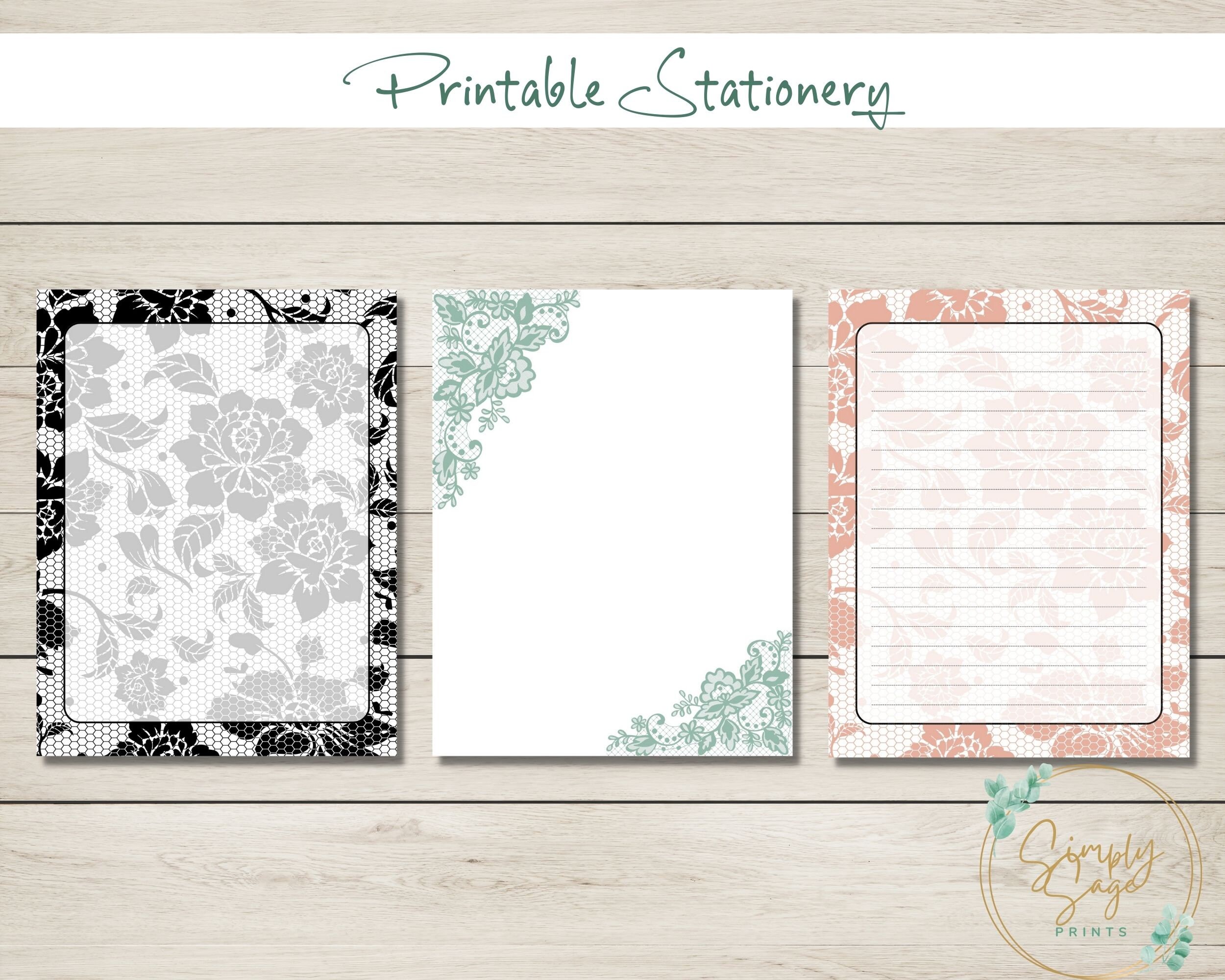 PRINTABLE Stationery | Instant Download PDF | Penpals | Print at Home ...