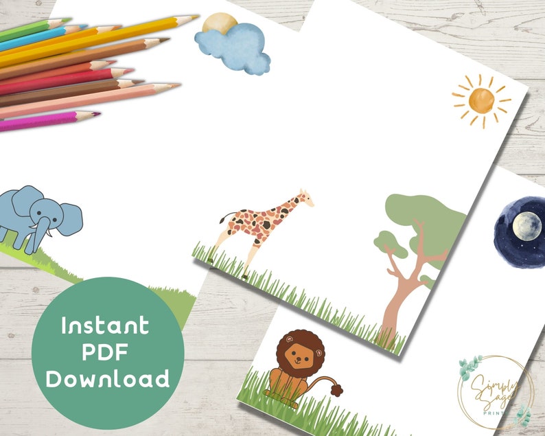PRINTABLE Safari Jungle Stationery | Stationary for Kids | Letter ...