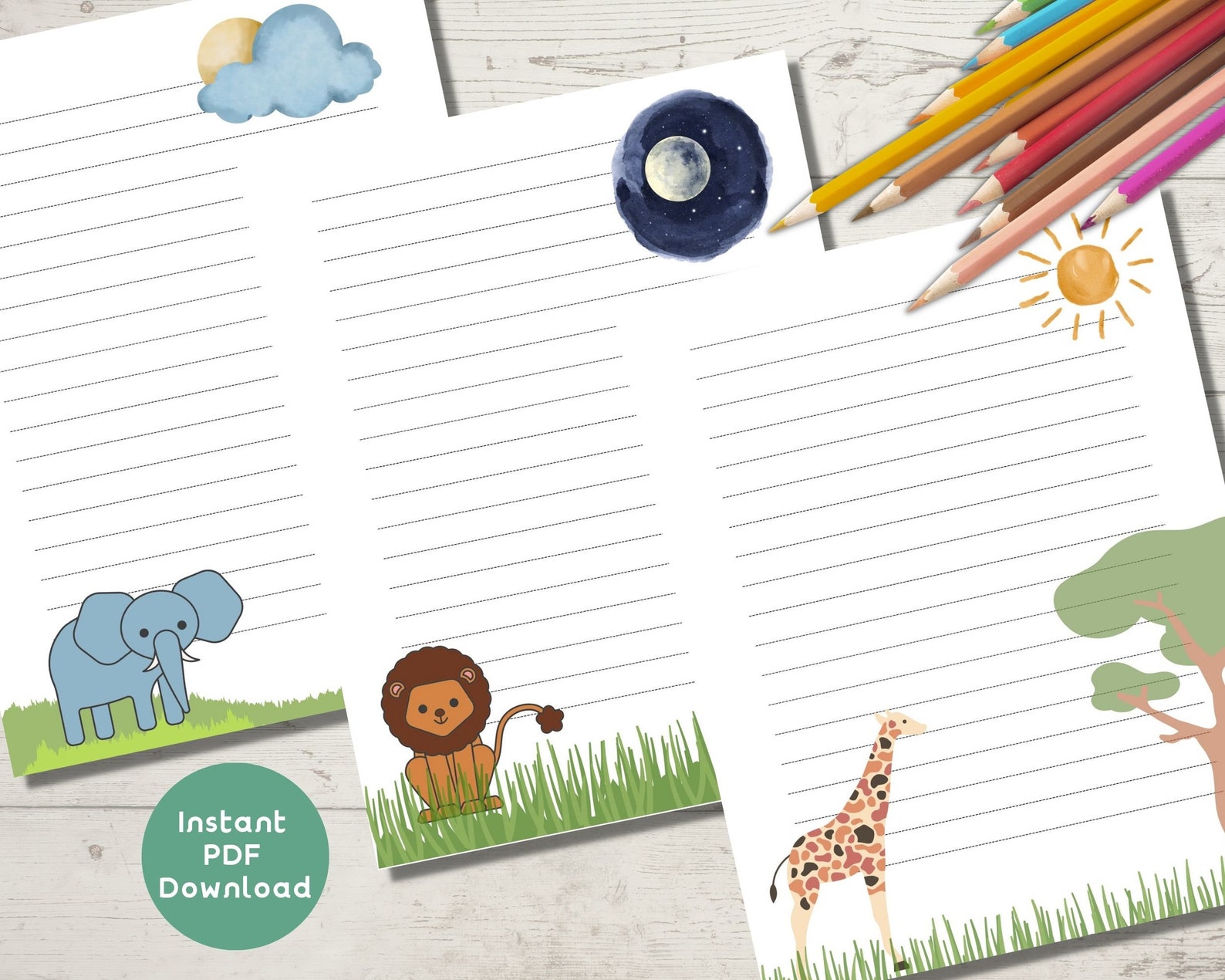 PRINTABLE Safari Jungle Stationery | Stationary for Kids | Letter ...
