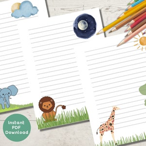 PRINTABLE Safari Jungle Stationery | Stationary for Kids | Letter ...