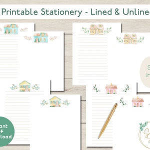 House Stationery: Watercolor Cottage Letter Writing Paper (PDF Download ...