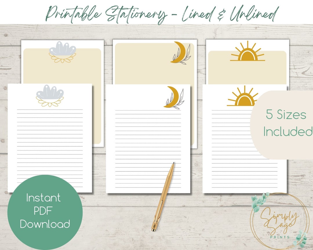 PRINTABLE Stationery | Stationary | Instant Download | Letter Writing ...