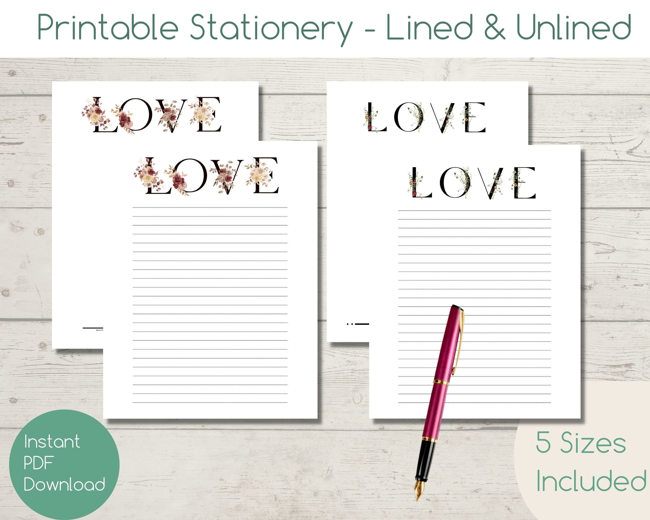 Love Stationery Printable