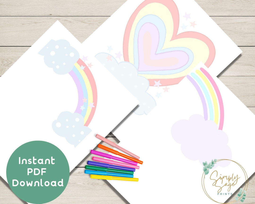Rainbow Stationery: Lined & Unlined Letter Writing Paper (PDF Download ...