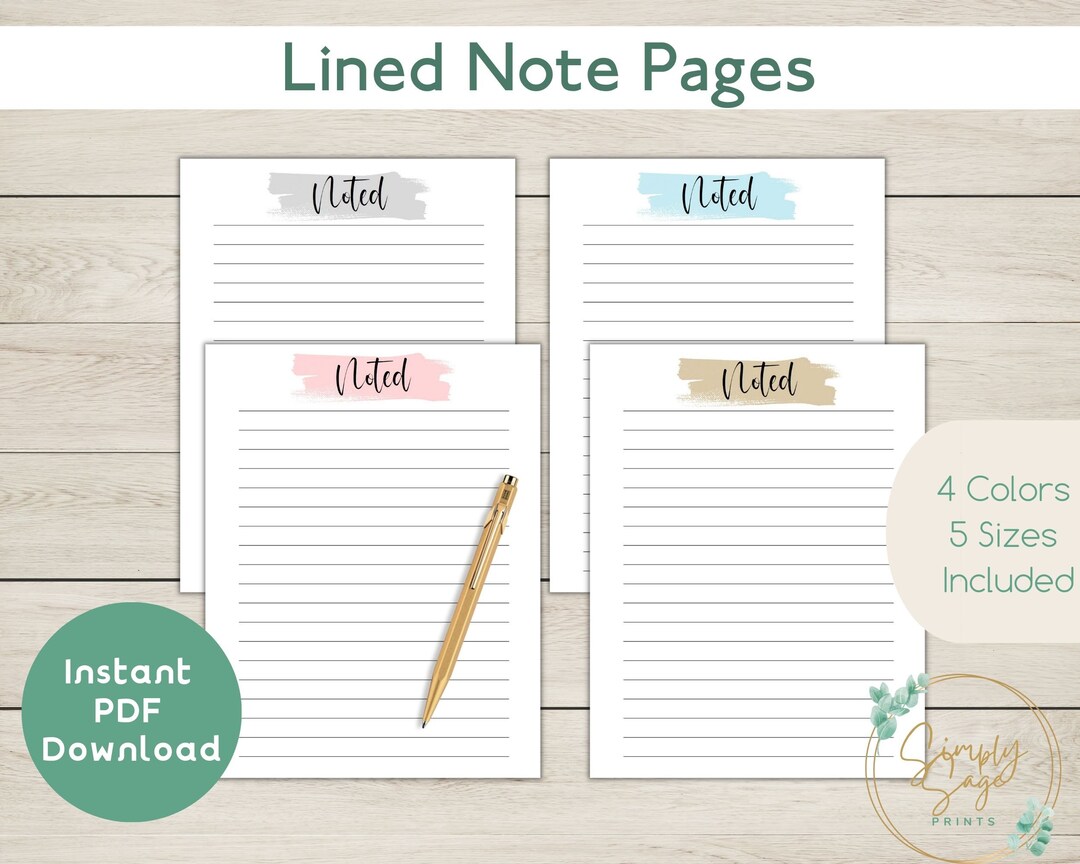 PRINTABLE Notes Page | TO D0 | Weekly | Check List | Minimal Notes ...