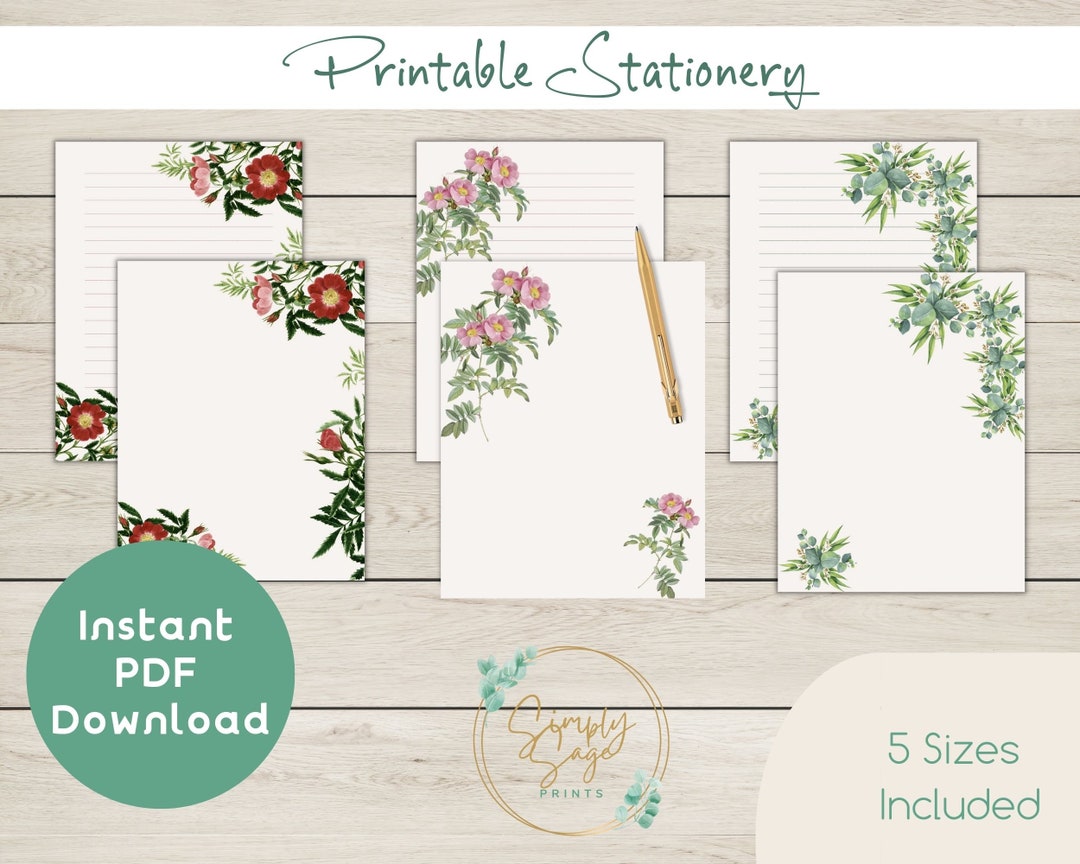 PRINTABLE Stationery Instant Download PDF Penpals Print at Home Snail ...