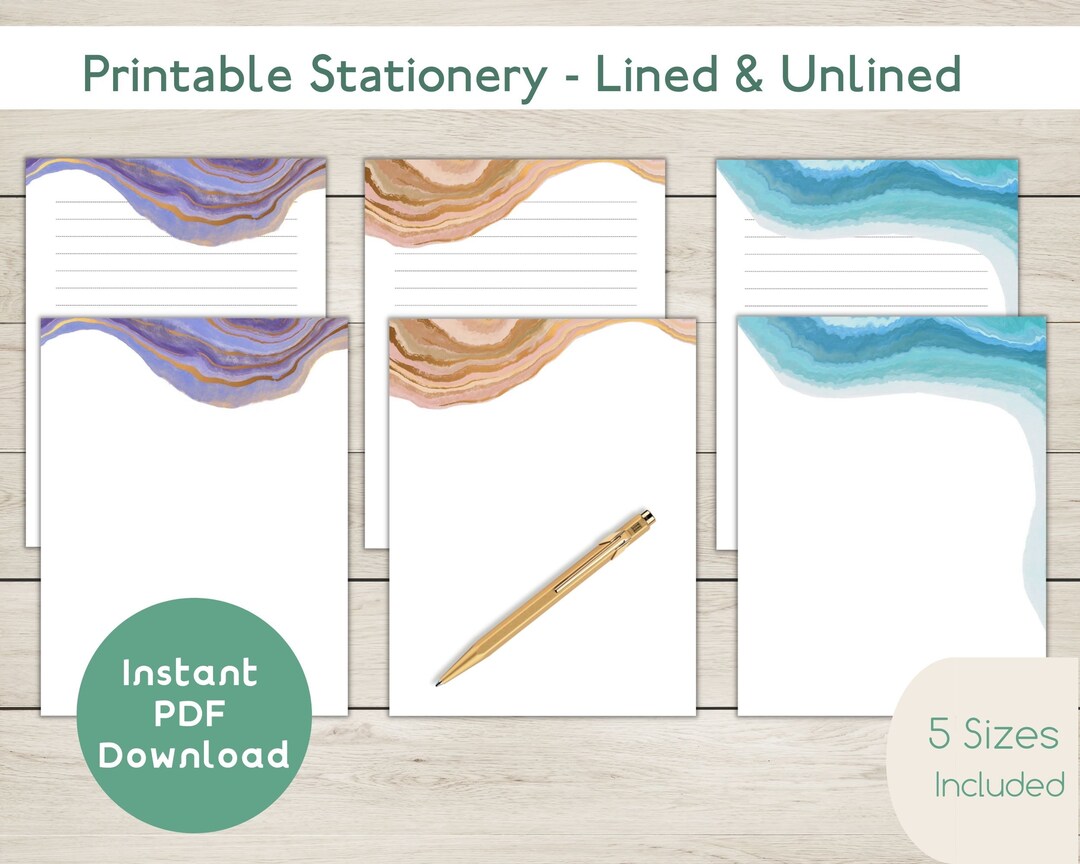 PRINTABLE Stationery| Instant PDF Download | Stationary | Pen Pals ...