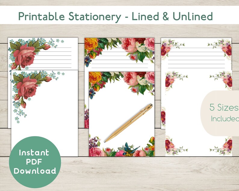 PRINTABLE Stationery PRINTABLE Stationary Instant Download Penpals ...
