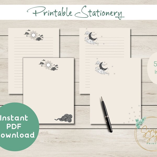Printable Stationery - Etsy