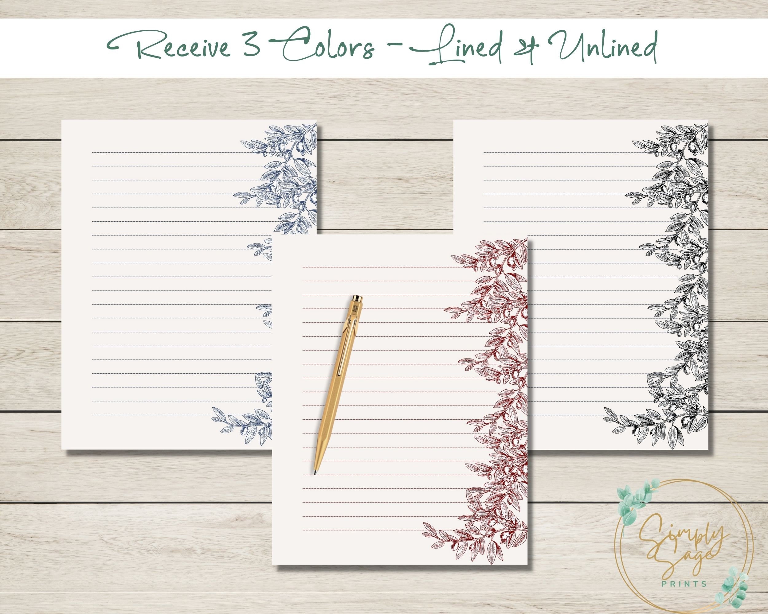 PRINTABLE Stationery. Instant Download PDF. Penpals, Print at Home ...
