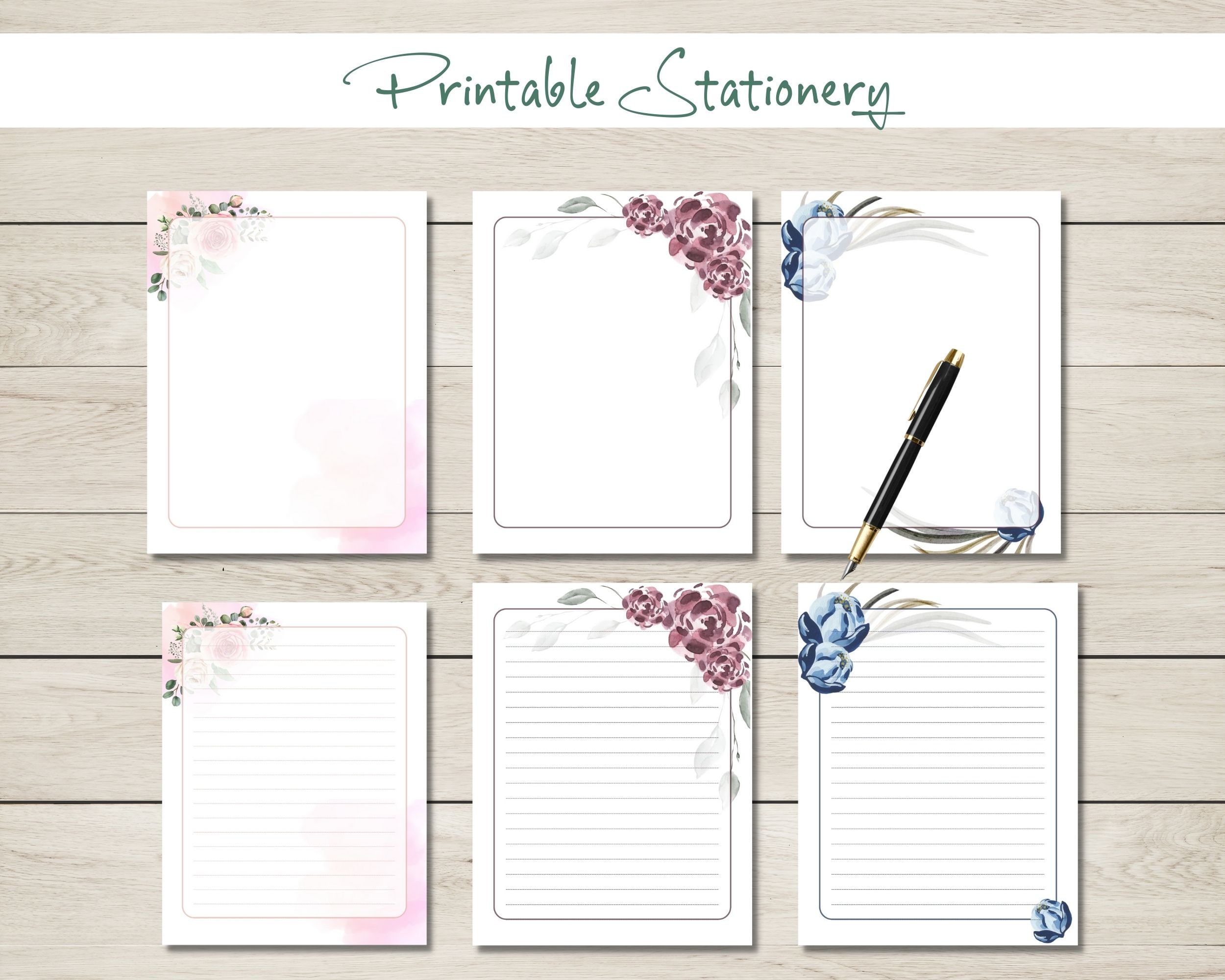 PRINTABLE Stationery Instant Download PDF Pen Pals Print at Home Snail ...