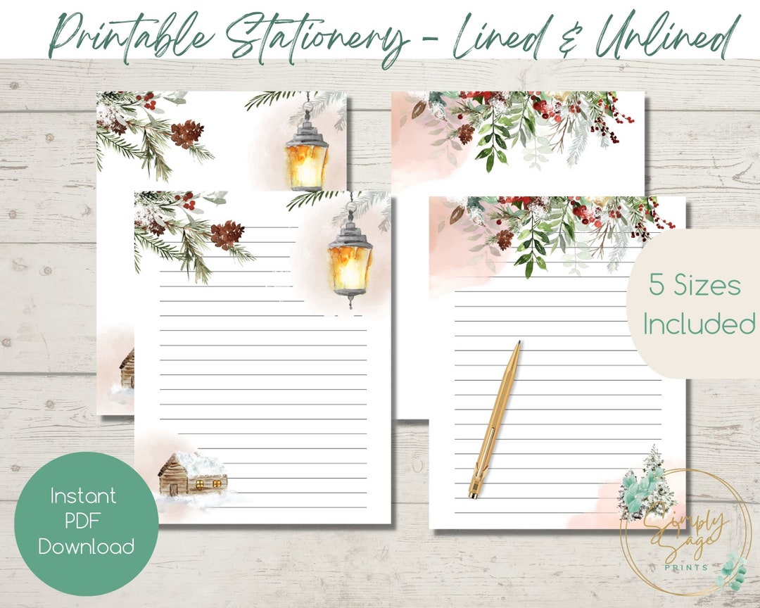 PRINTABLE Stationery Cozy Winter Instant PDF Download | Christmas ...