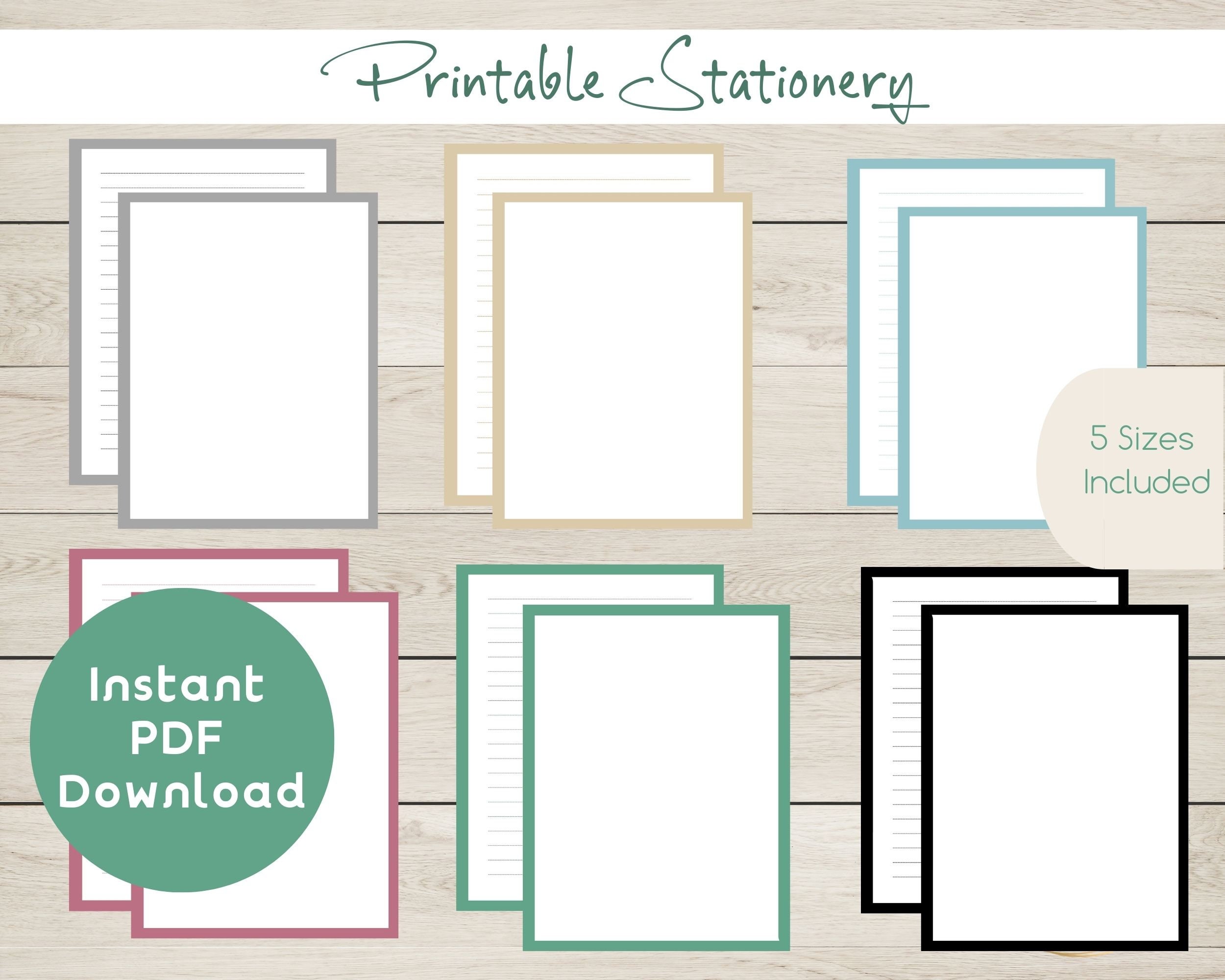 PRINTABLE Stationery Instant Download PDF Penpals Print at Home Snail ...