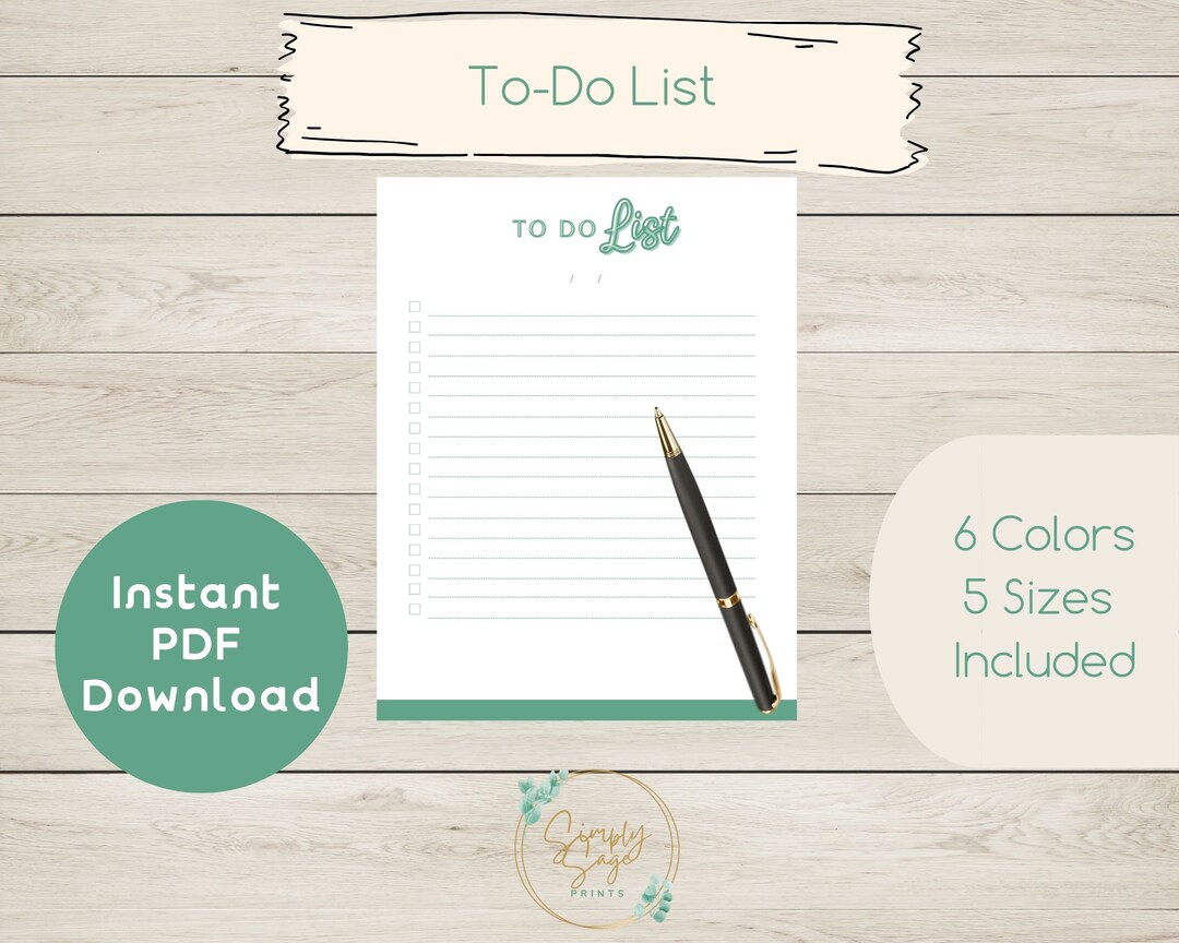 Pastel to Do List Printable: Minimalist Daily Planner (digital Download ...