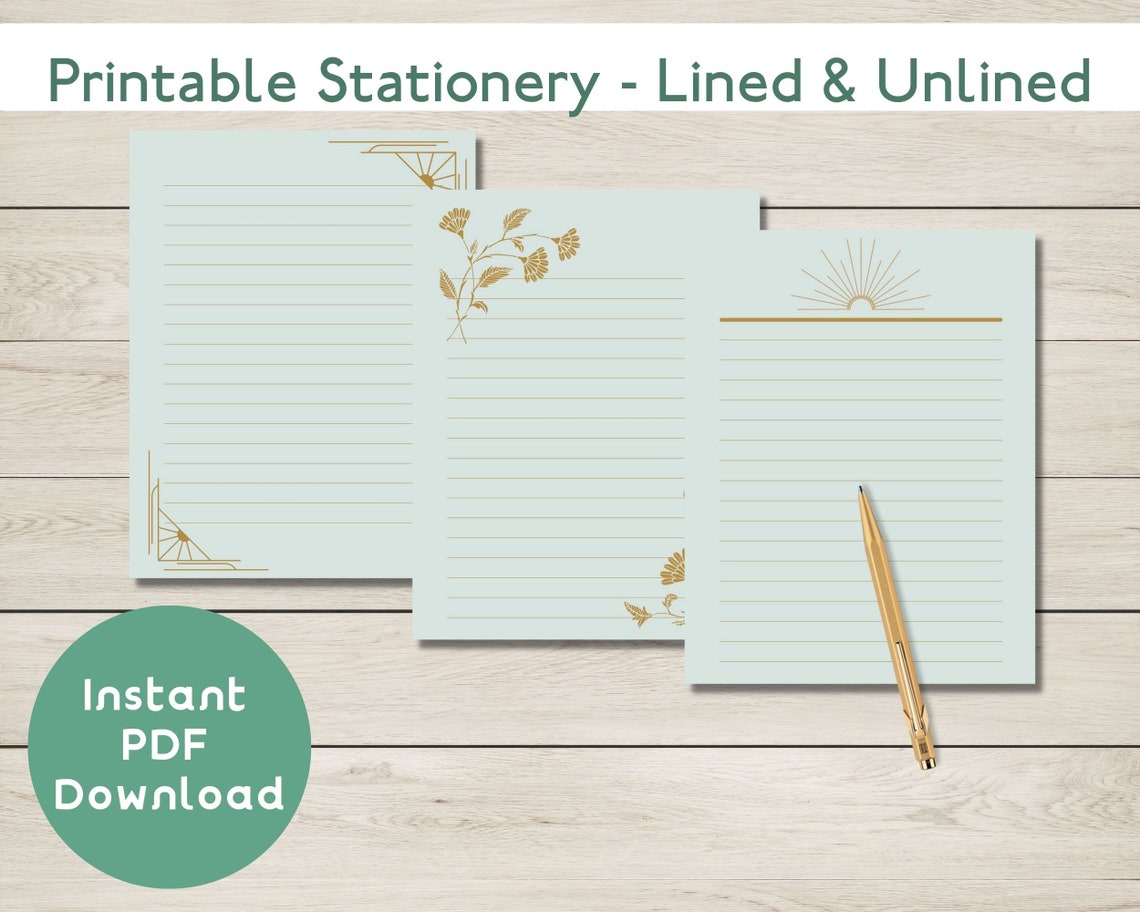 PRINTABLE Stationery PRINTABLE Stationary Instant Download Penpals ...
