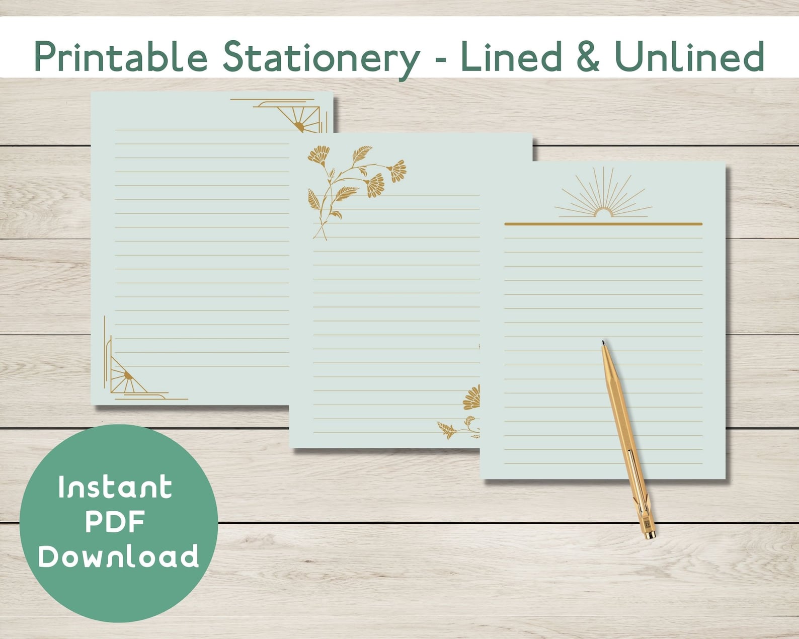 PRINTABLE Stationery PRINTABLE Stationary Instant Download Penpals ...