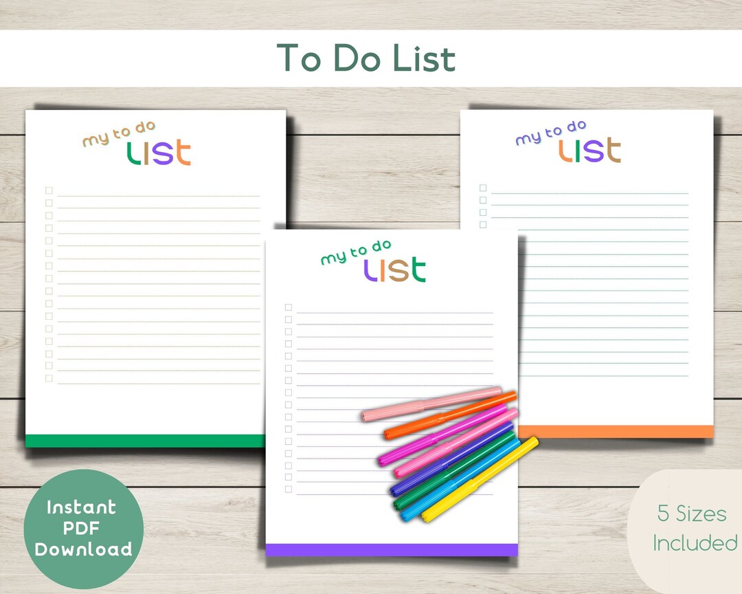 Lista de tareas imprimible a todo color: notas rayadas, lista de ...