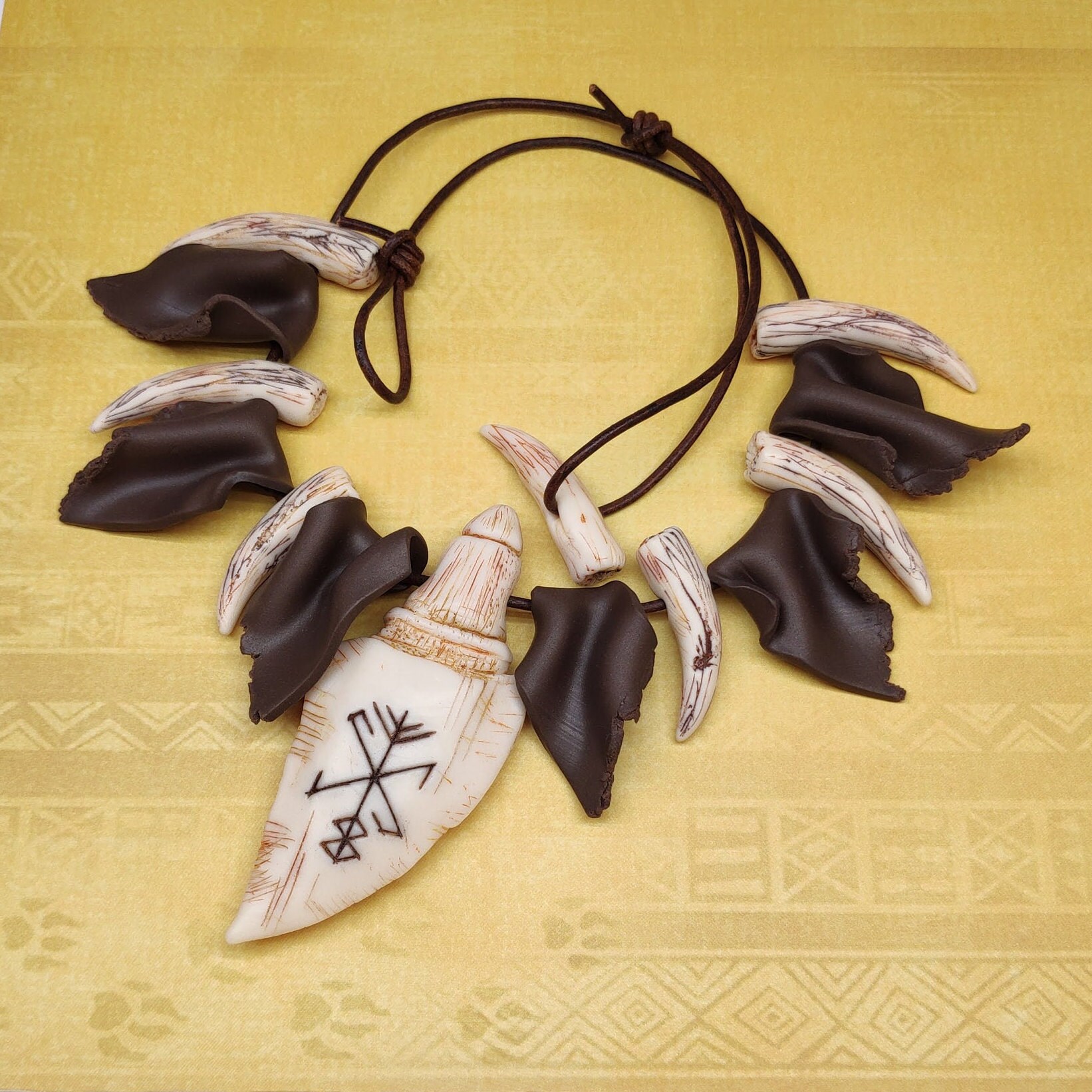 Protection Runes Necklace Dragon Tooth Jewelry - Etsy