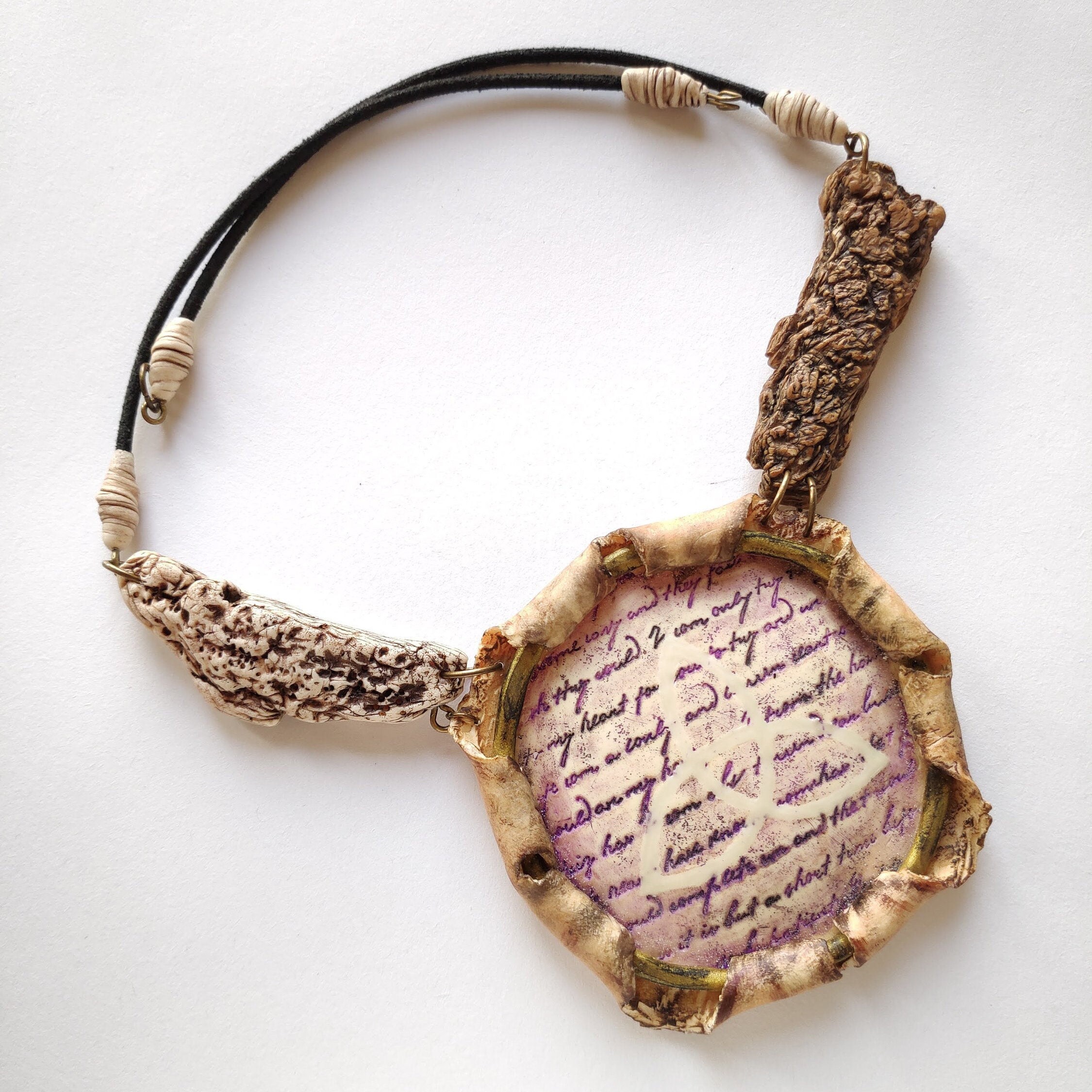 Witchtcraft Protection Necklace, Magic Manuscript Necklace With Witch's ...