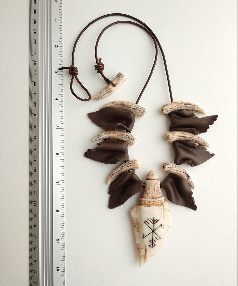 Protection Runes Necklace Dragon Tooth Jewelry - Etsy