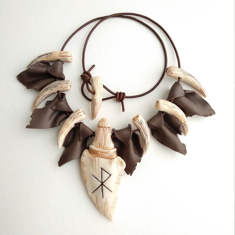 Protection Runes Necklace Dragon Tooth Jewelry - Etsy