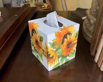 Sunflowers Tissue Box Cover - Etsy
