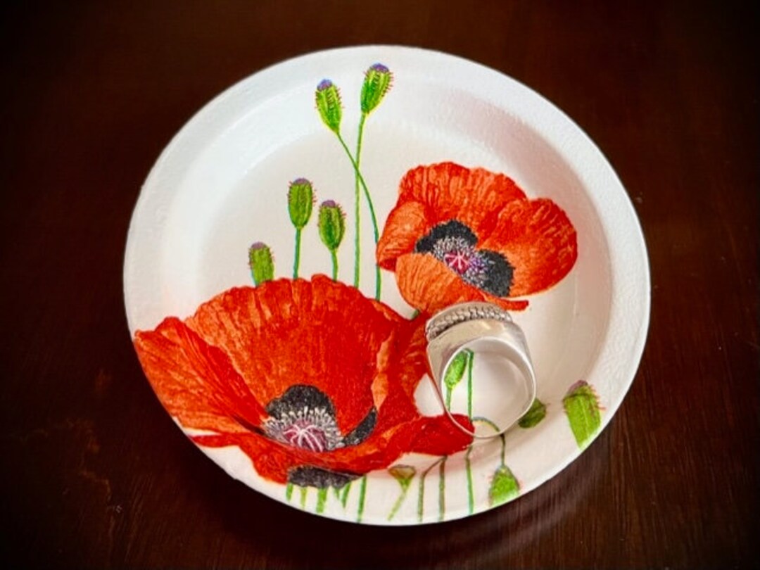 California Poppy Ring Dish - Etsy