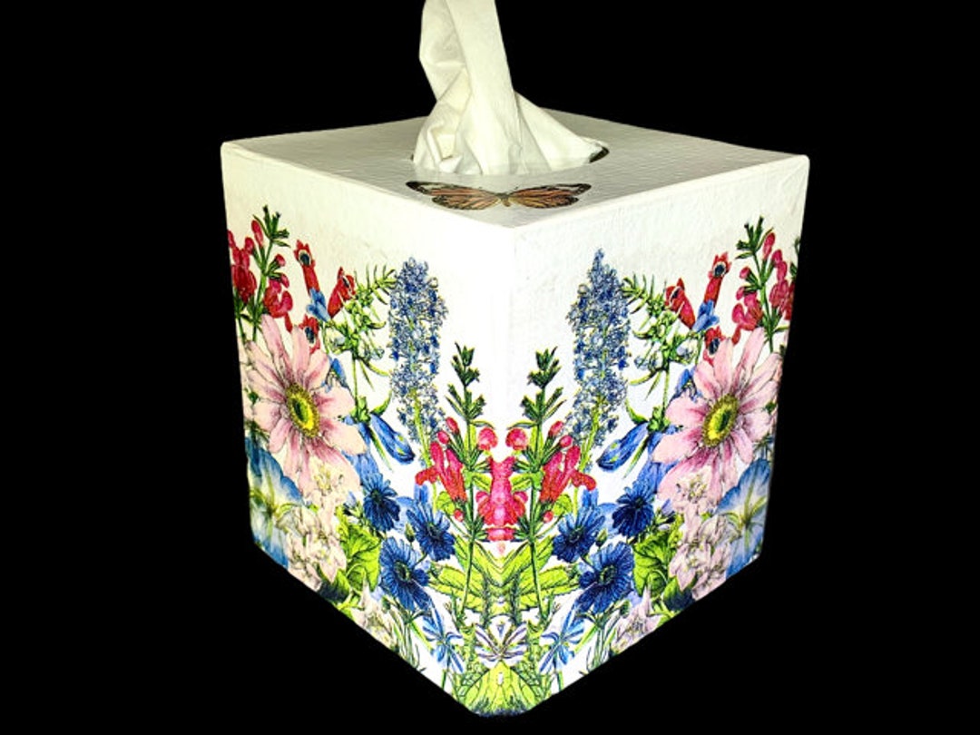Colorful Wildflowers Tissue Box Cover, Floral Décor, Farmhouse Look ...