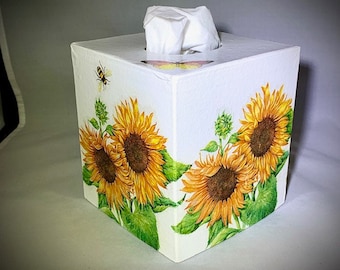 Sunflowers Tissue Box Cover - Etsy