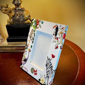 Jungle Animals 4x6 Picture Frame: Zebra, Monkeys, Parrots - Etsy
