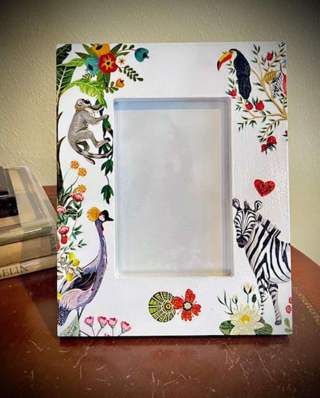 Jungle Animals 4x6 Picture Frame: Zebra, Monkeys, Parrots - Etsy