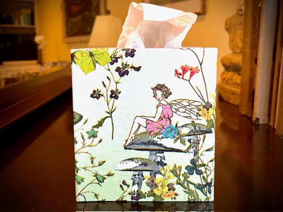 Cute Fairy Tissue Box Cover - Magical Fairy Design, Whimsical Décor ...