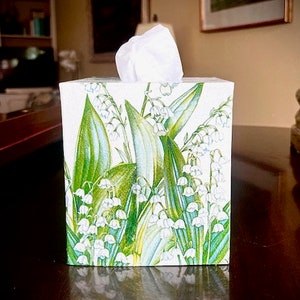 Lily of the Valley Tissue Box Cover: Green Floral Decoupage Décor - Etsy