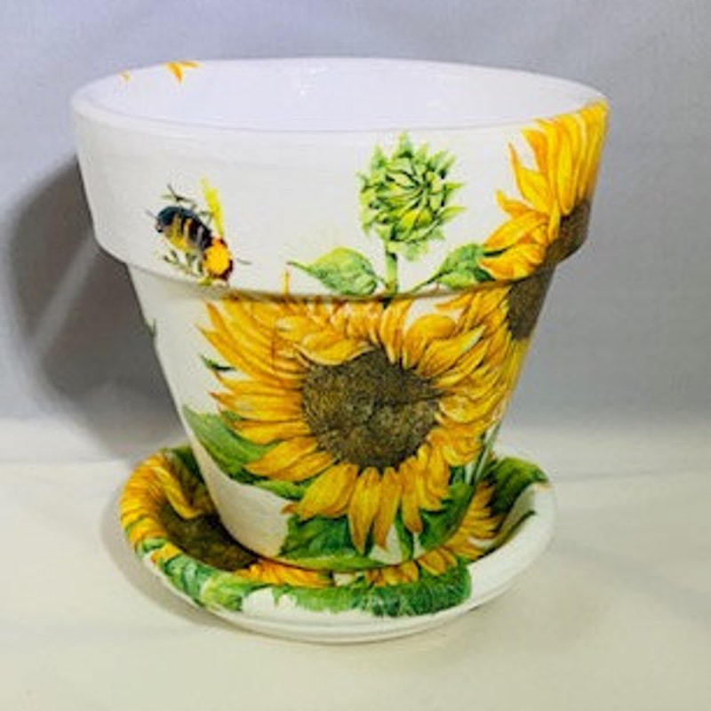 Sunflower Pot - Etsy