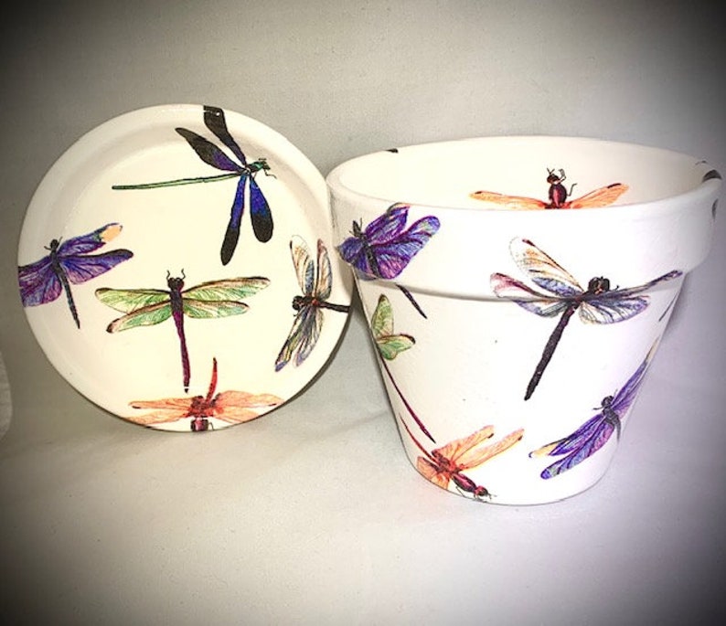 Large 6 Dragonfly Flower Pot | Etsy
