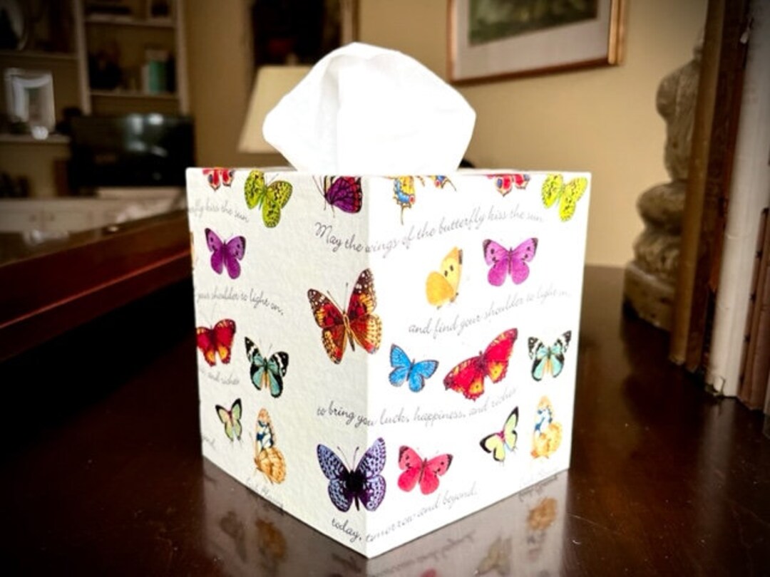 Irish Blessing Butterfly Tissue Box Cover, Decoupage Farmhouse Decor - Etsy
