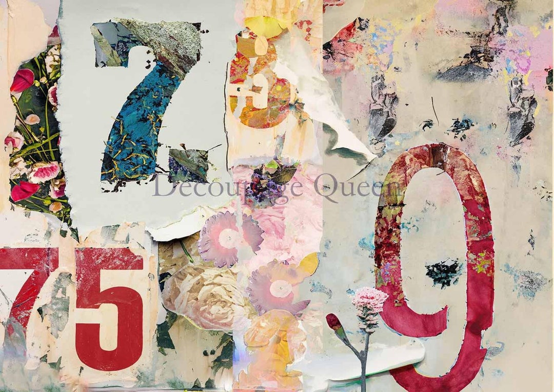 Decoupage Queen Number Jumble Rice Paper A4 - Etsy