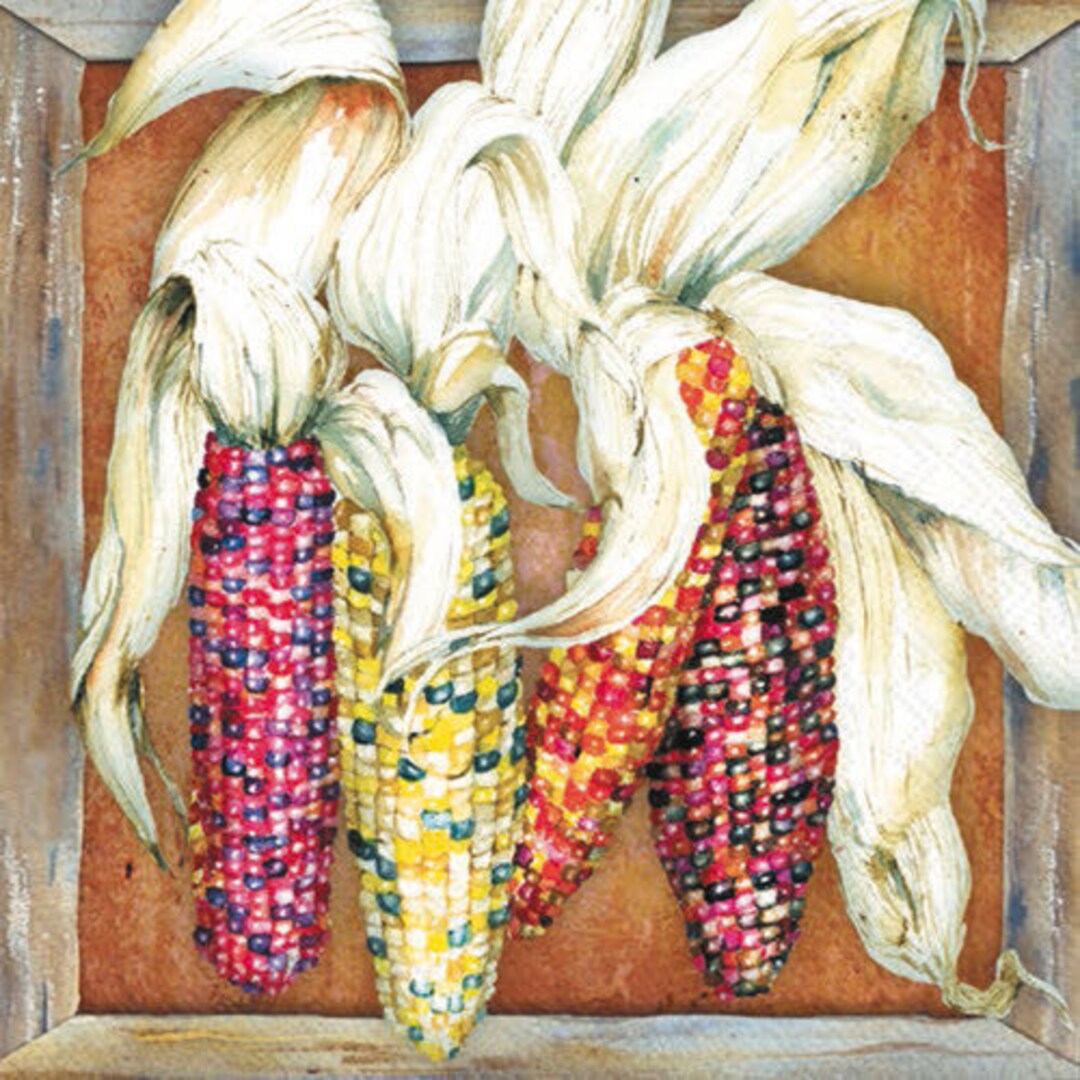 Decoupage Napkins 5" - Indian Corn - Etsy