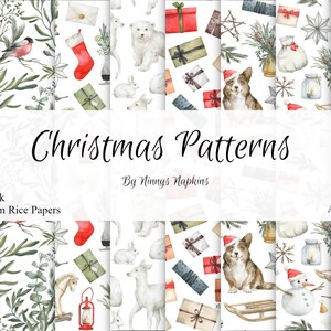 Ninny's Rice Paper A4 Value Pack of 8 Christmas Patterns - Etsy