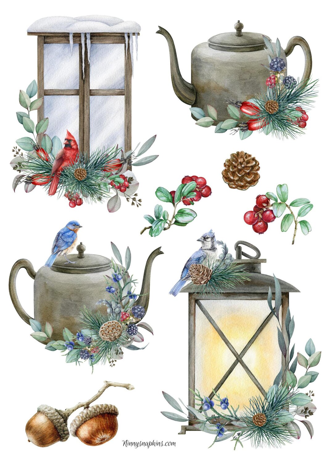 Ninny's Rice Paper A4 - Winter Birds II - Etsy