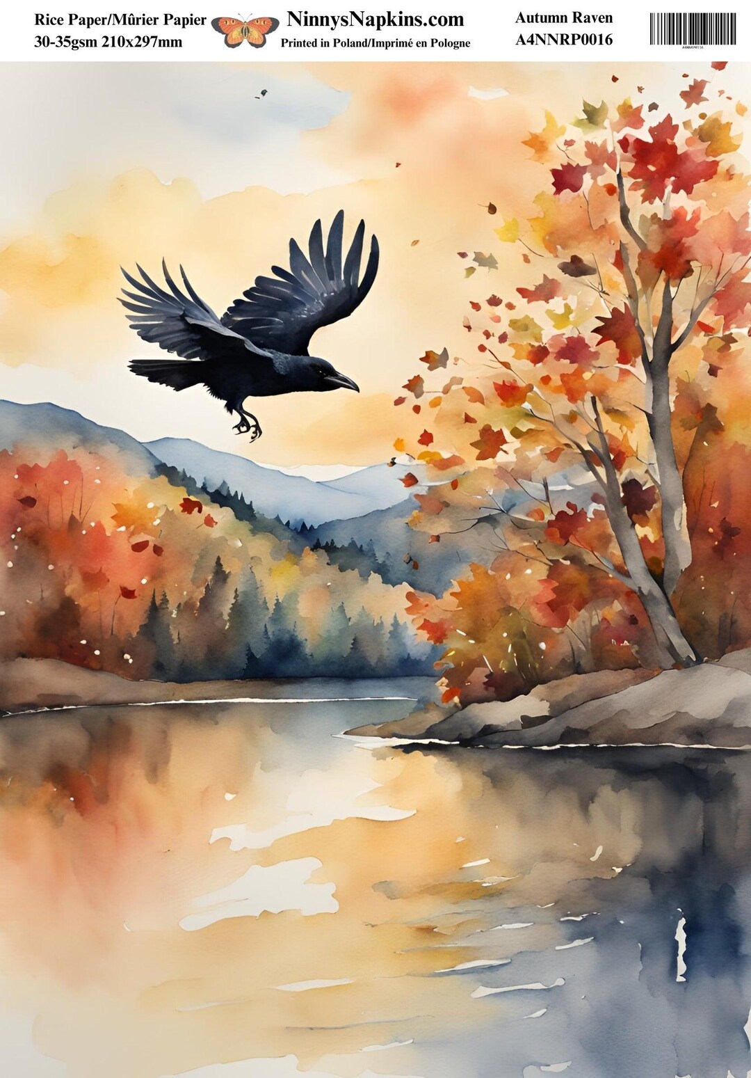 Ninny's Decoupage Rice Paper - Autumn Raven - Etsy