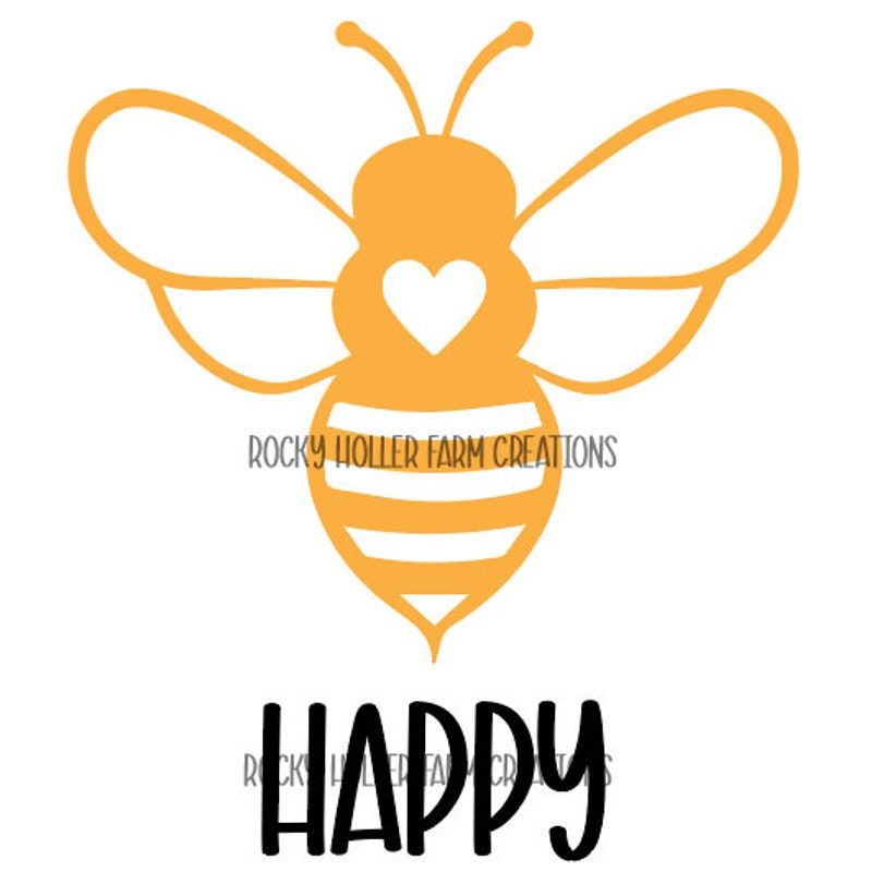 Bee Happy Svg - Etsy