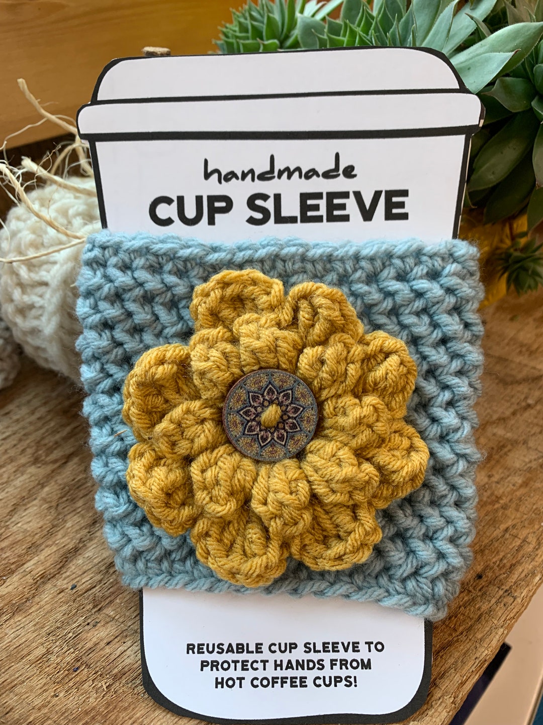Flower Cup Sleeve, Coffee Cozy, Reusable Cup Cozy, Hot Drink Sleeve ...