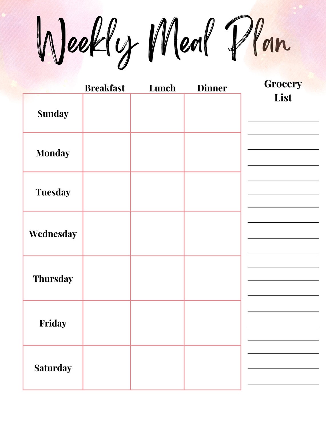 2024 Daily Planner/ Printable Planner/instant Download/meal Planner ...