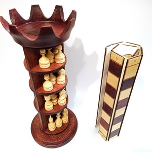 Сhess Queen. Handmade, Wooden Chess Tower. Playfield Size 41 X 41 Cm ...